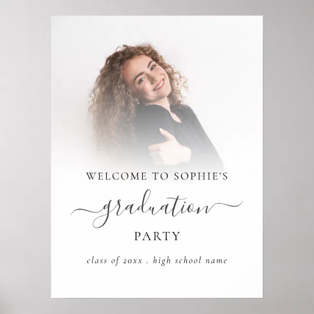 Photo Overlay Welcome to Graduation Party Poster | Zazzle