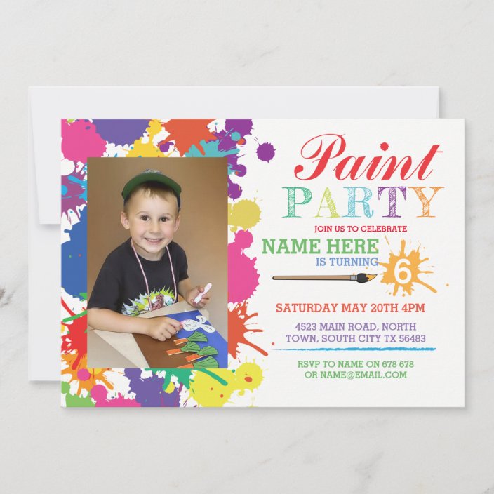 Photo Paint Party Art Invitation Invite | Zazzle.com