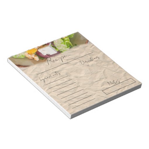 Photo Paper Blank Sheet Cooking Recipe Card Notepad | Zazzle