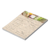 Photo Paper Blank Sheet Cooking Recipe Card Notepad | Zazzle