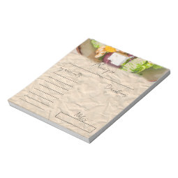 Photo Paper Blank Sheet Cooking Recipe Card Notepad | Zazzle
