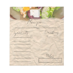 Photo Paper Blank Sheet Cooking Recipe Card Notepad | Zazzle