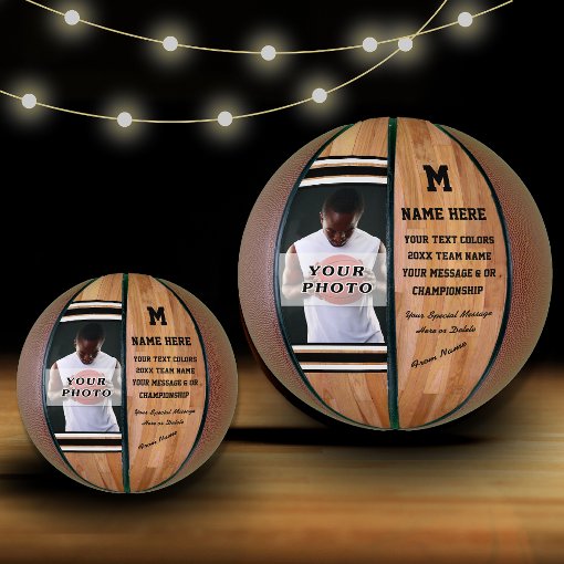 Photo Personalized Basketball Ball, Change Colors | Zazzle