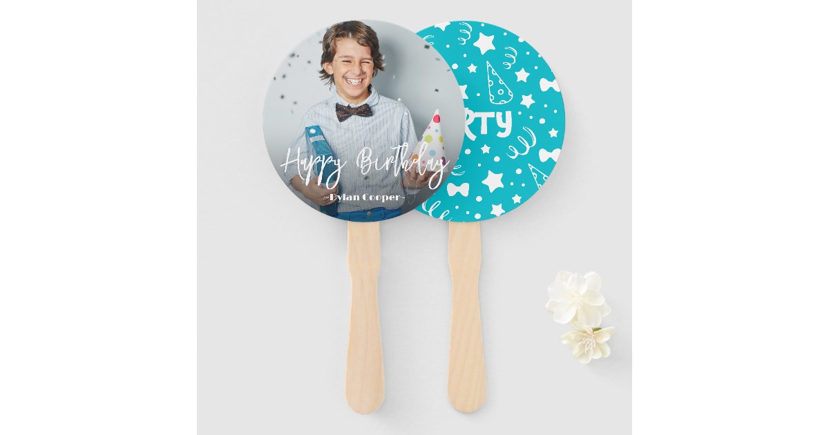 Photo Personalized Birthday Hand Fan | Zazzle
