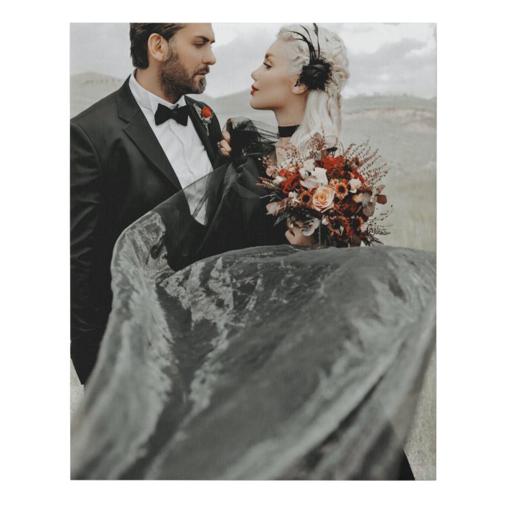 Photo Personalized Faux Canvas Print | Zazzle