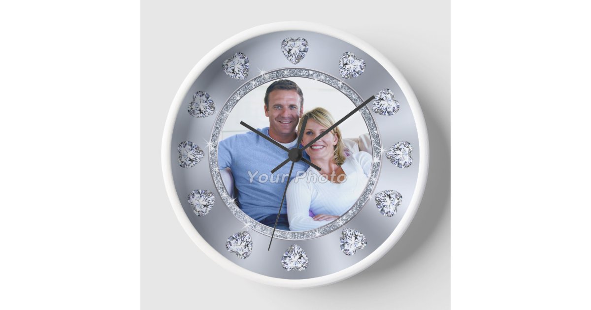 Photo, Personalized Wall Clock Wedding Gift, | Zazzle