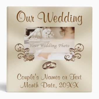 Photo, Personalized Wedding Romantic Photo Album, 3 Ring Binder | Zazzle