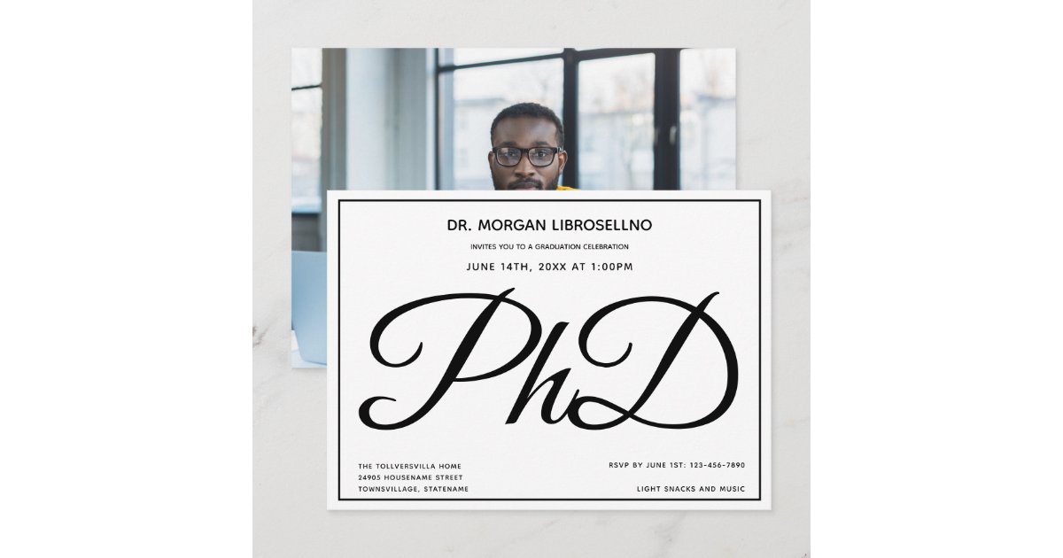 Photo PhD Graduation Party Invitation | Zazzle