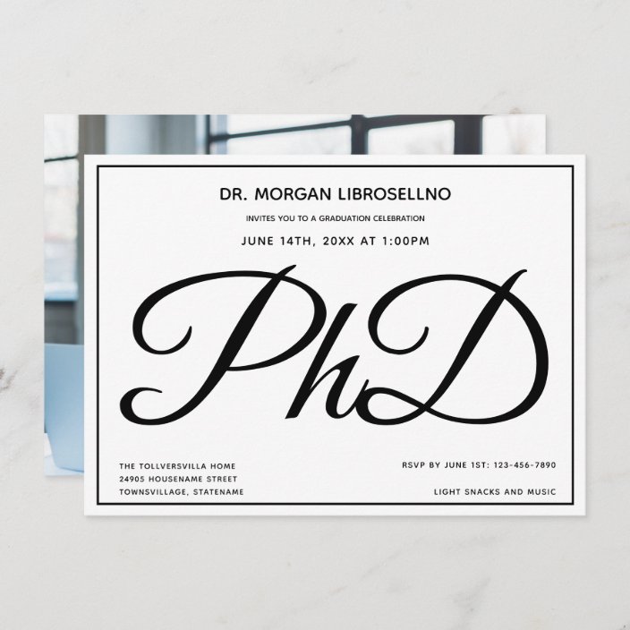 Photo PhD Graduation Party Invitation | Zazzle.com