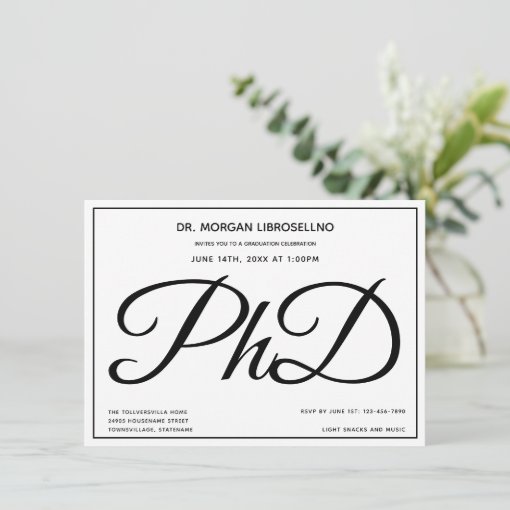 Photo PhD Graduation Party Invitation | Zazzle