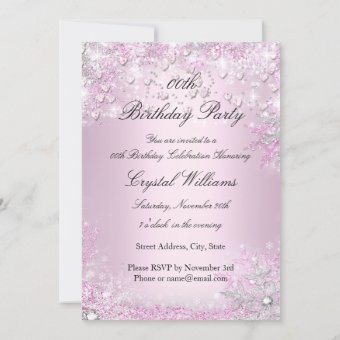 Photo Pink Sparkle Hearts Birthday Invitation | Zazzle