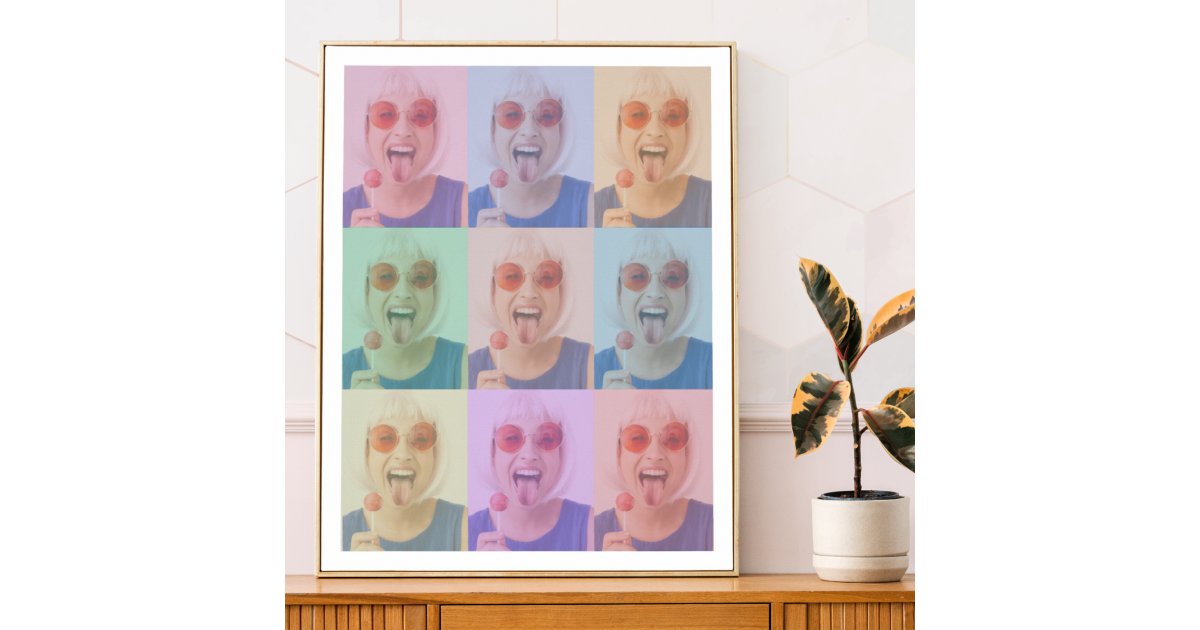 Photo Pop Art | Modern Trendy Retro Color Block Poster | Zazzle