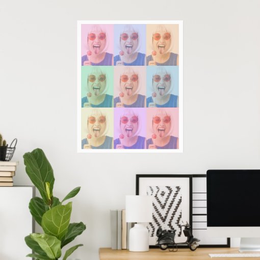 Photo Pop Art | Modern Trendy Retro Color Block Poster | Zazzle