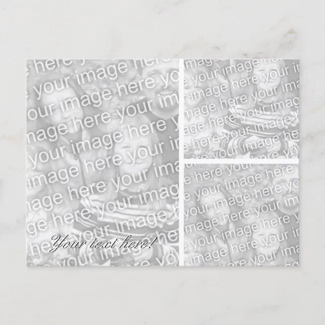 Photo postcard | Collage template for three images | Zazzle