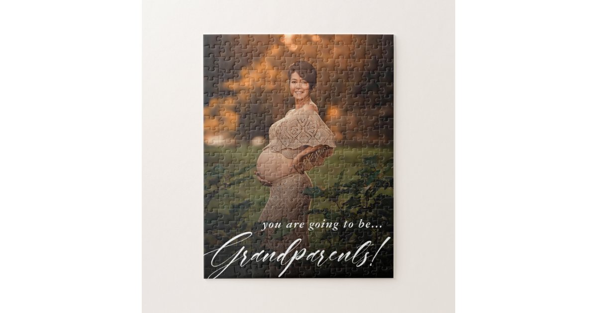 Photo Pregnancy Announcement Jigsaw Puzzle | Zazzle
