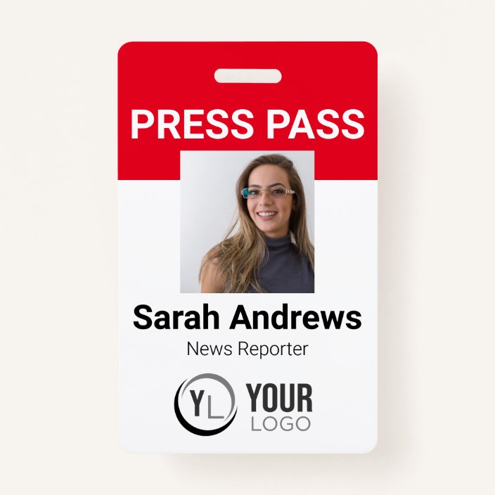 Photo Press Pass ID Badge | Zazzle.com
