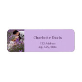 Photo purple violet wedding return address label | Zazzle