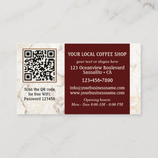 Photo QR Code Coffee Shop Business Card | Zazzle