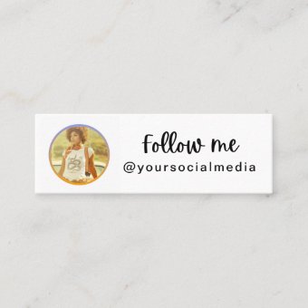 Photo & QR Code Follow Me Social Media Trendy Cool Mini Business Card ...