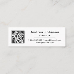Photo & QR Code Follow Me Social Media Trendy Cool Mini Business Card ...