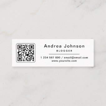 Photo & QR Code Follow Me Social Media Trendy Cool Mini Business Card ...