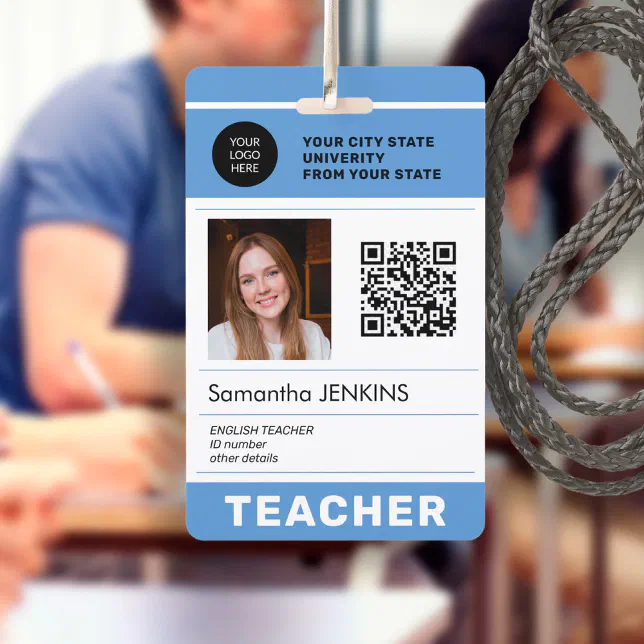 Photo QR CODE logo employee ID Badge | Zazzle