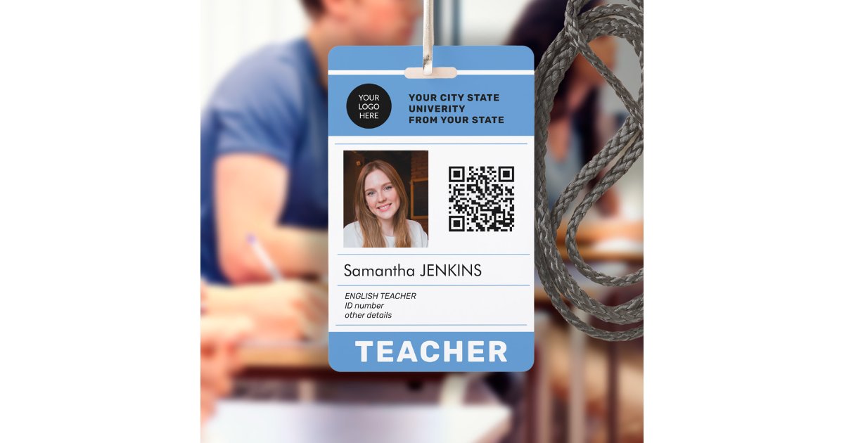 Photo QR CODE logo employee ID Badge | Zazzle