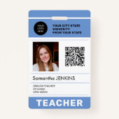 Photo QR CODE logo employee ID Badge | Zazzle