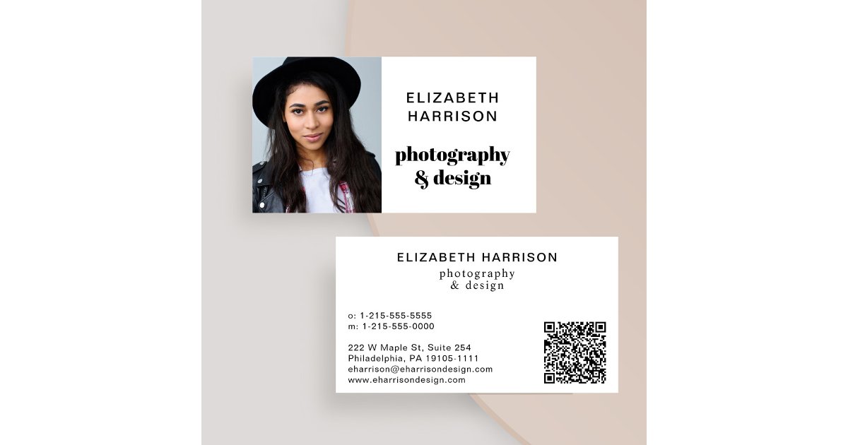 Photo QR Code Professional Business Card | Zazzle
