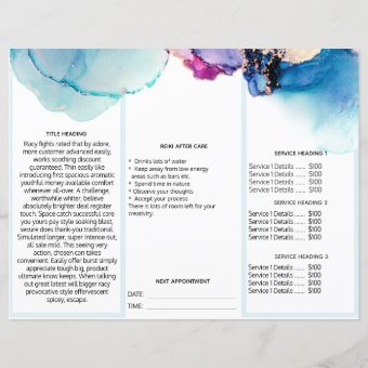 Photo QR Trifold Brochure Abstract Menu Price | Zazzle