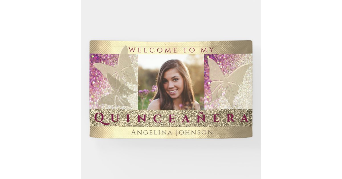 Photo Quinceanera Birthday Banner | Zazzle