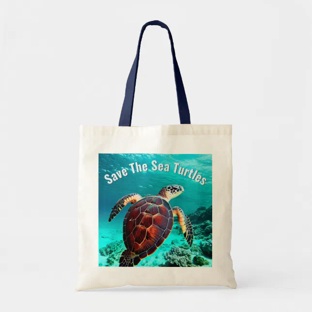 Photo Realistic Sea Turtle | Save The Sea Turtles Tote Bag | Zazzle