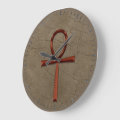 Photo Realistic Wood-effect & Copper-look Ankh Large Clock | Zazzle