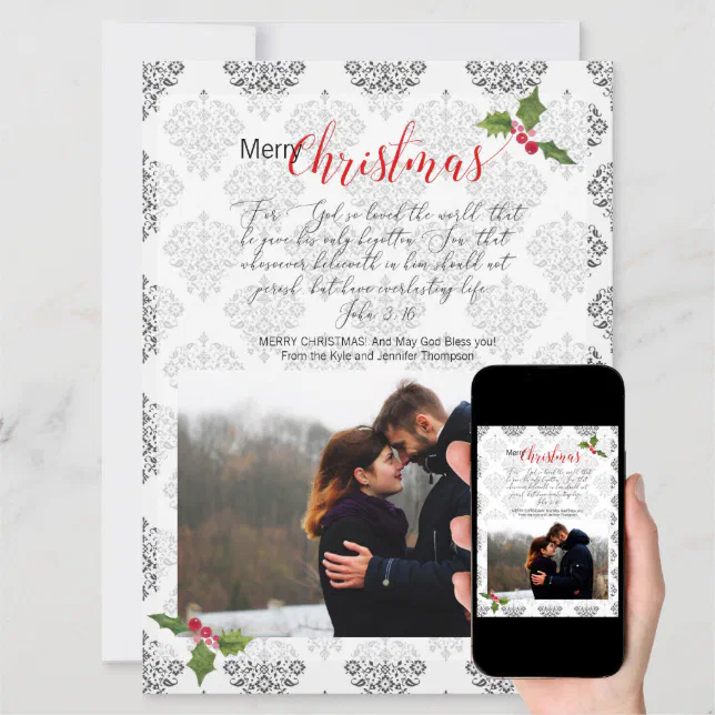 Photo Religous Christian Card John 3:16 | Zazzle