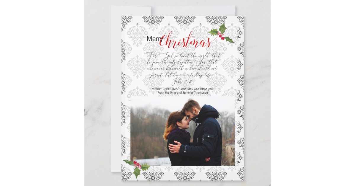 Photo Religous Christian Card John 3:16 | Zazzle