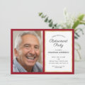 Photo Retirement Party | Red and Gold Invitation | Zazzle