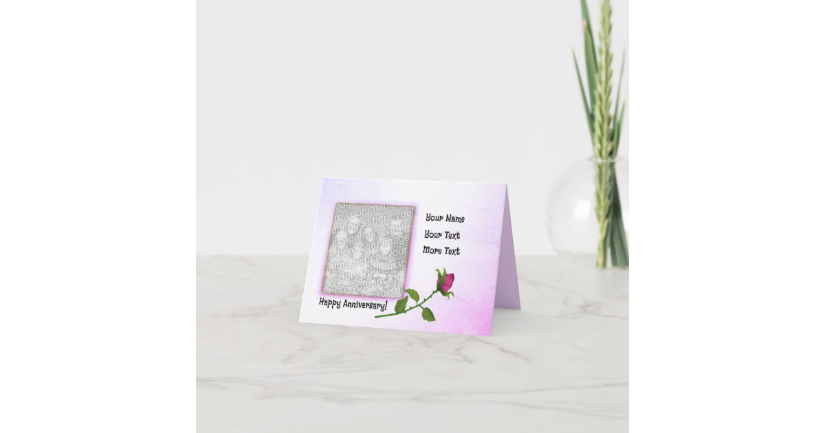Photo Rosebud Anniversary card | Zazzle