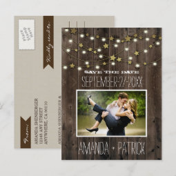 Photo Rustic Barn Wood Wedding Save The Date Cards | Zazzle