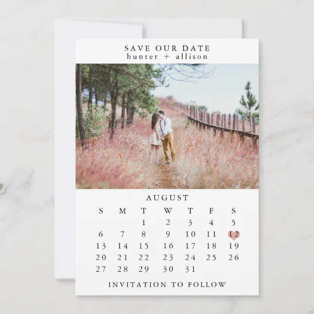 Photo Save The Date Calendar | Zazzle