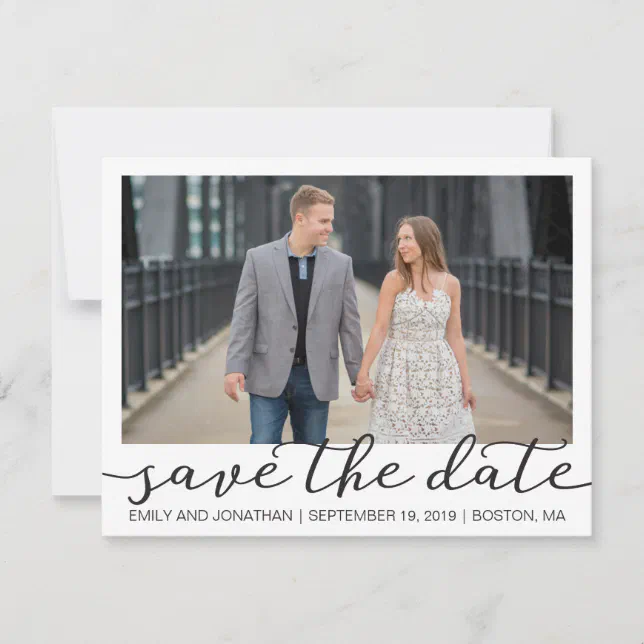 Photo Save the Date Cards with White Border | Zazzle