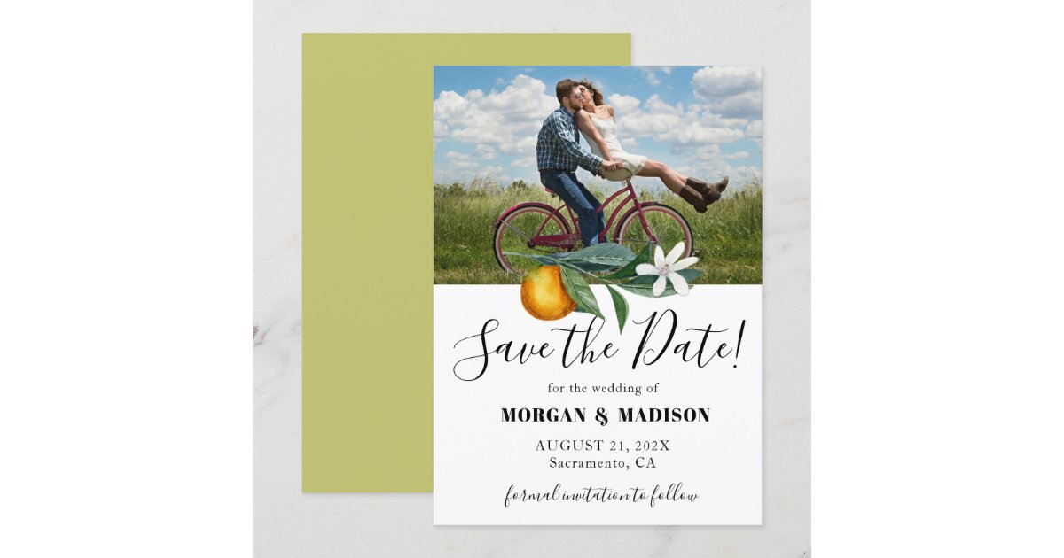 Photo Save the Date Oranges Wedding | Zazzle