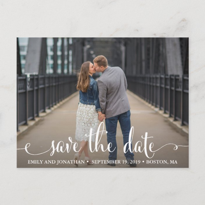 Photo Save The Date Postcard, Landscape Picture Postcard | Zazzle.com