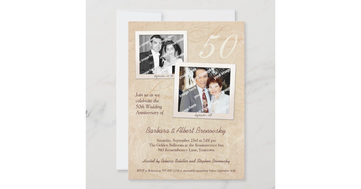 Photo Scrapbook Anniversary Party Invitation | Zazzle
