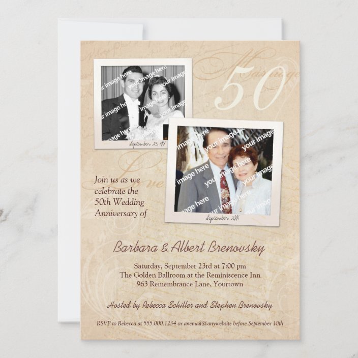 Photo Scrapbook Anniversary Party Invitation | Zazzle.com