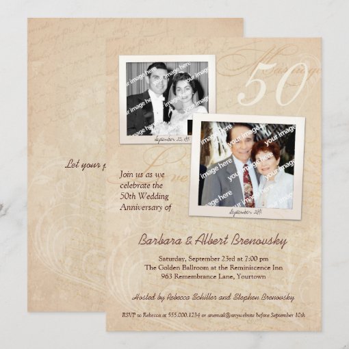 Photo Scrapbook Anniversary Party Invitation | Zazzle