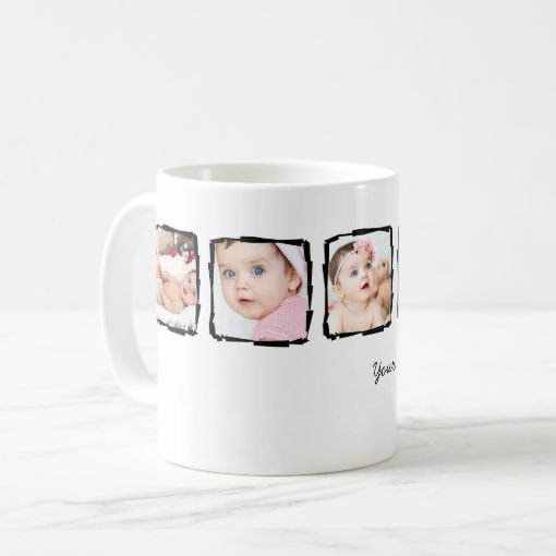 Photo Scribble Frame Personalized Unique Custom Coffee Mug | Zazzle
