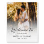 Photo Script Font Personalize Wedding Welcome Sign | Zazzle