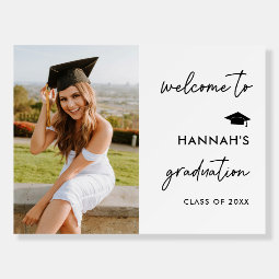 Photo Senior Modern Graduation Party Welcome Sign | Zazzle