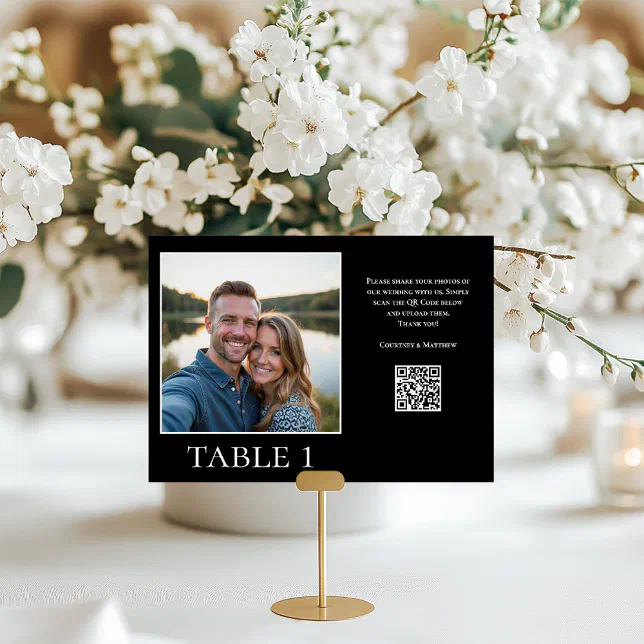 Photo Sharing QR Code Table Number | Zazzle