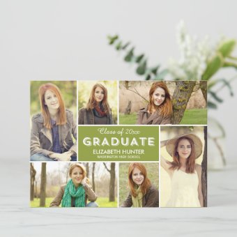 Photo Showcase EDITABLE COLOR Graduation Card | Zazzle